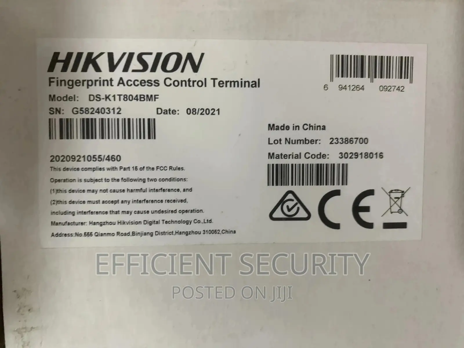Hikvision Fingerprint Access Control Terminal for sale - EFFICIENT ...