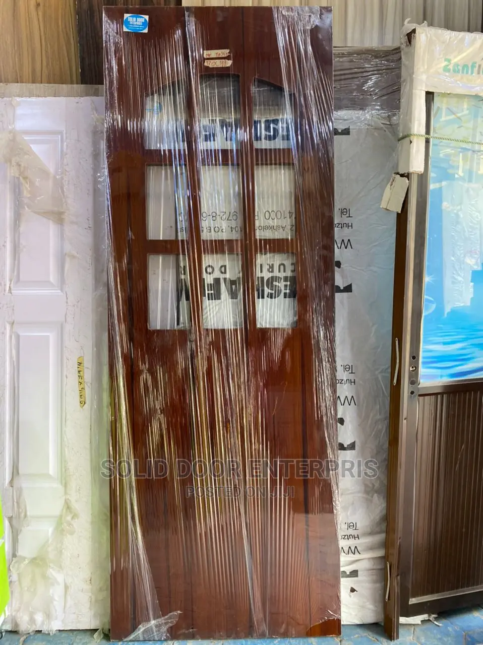 Solid HDF Door With Glass Design in Mushin - Doors, Solid Door Ent ...