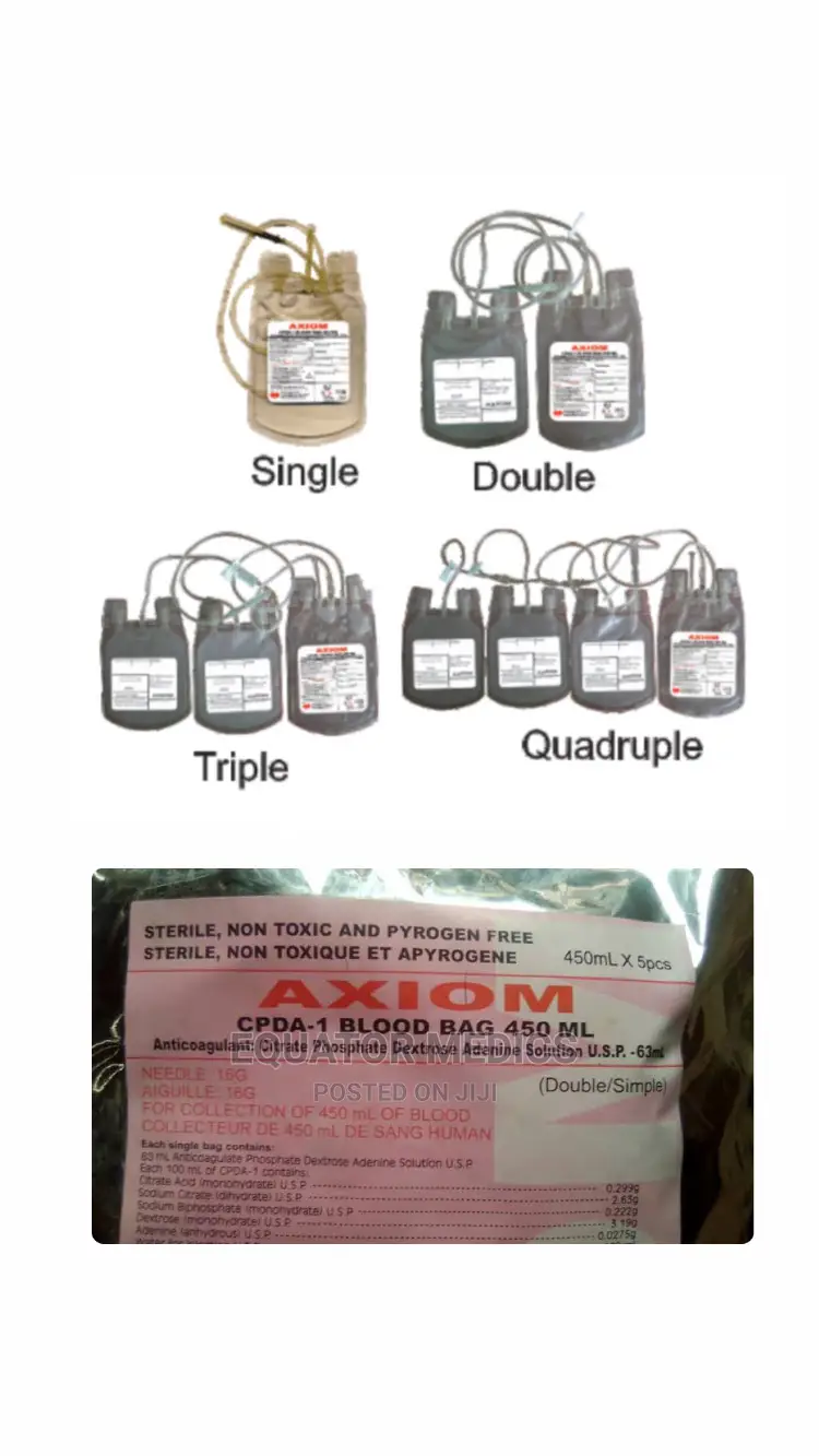 Blood Bag X 450ml X 1pc Double Axiom in Ikeja - Medical Equipment ...