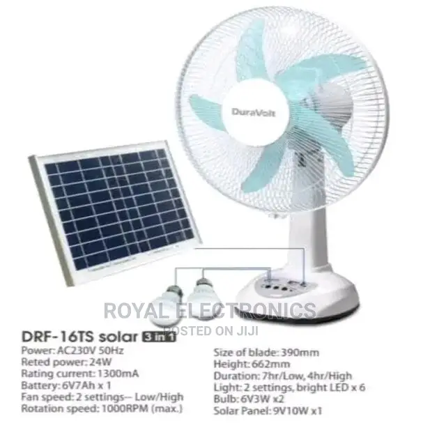 Classic Duravolt(16 Inches) Rechargeable Table Fan in Osogbo - Home ...
