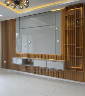 High Glossy Tv Stand With Wall Cladding and Led Light in Enugu ...