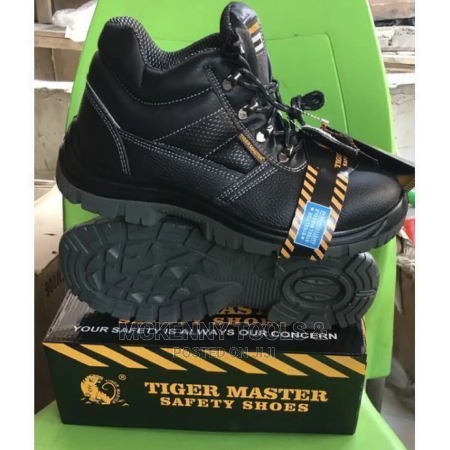 New Tiger Master Leather Safety Boots(Steel Toe)Black in Lagos Island ...
