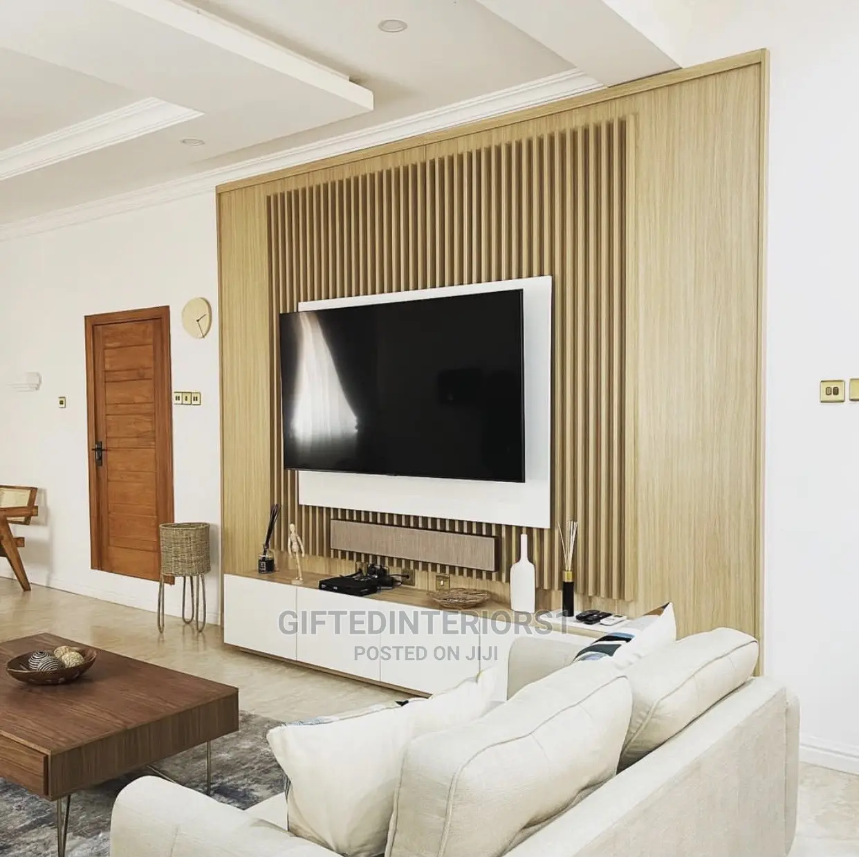 Tv Stand With Wall Cladding and LED Light in Enugu - Furniture, Gifted ...