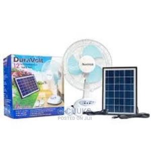 Duravolt 12" Rechargeable Table Fan With Solar Panel/2 Bulb in Lagos ...