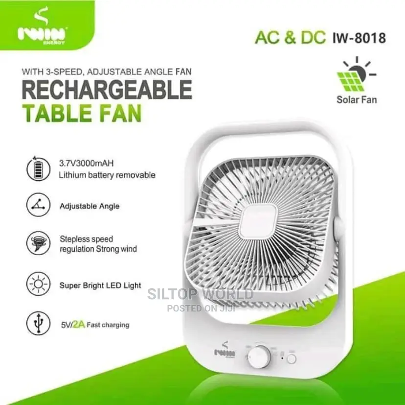 8" Iwin Rechargeable Table Fan in Ogudu - Home Appliances, Siltop World ...