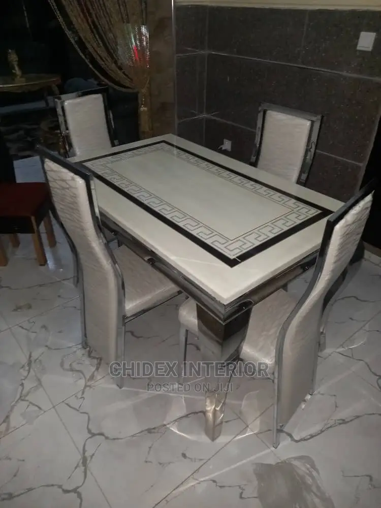 Luxury 4 Seater Marble Top Versace Dining Table Set. in Ipaja ...