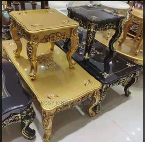 Royal Center Table With Two Side Stools Gold and Black in Victoria ...