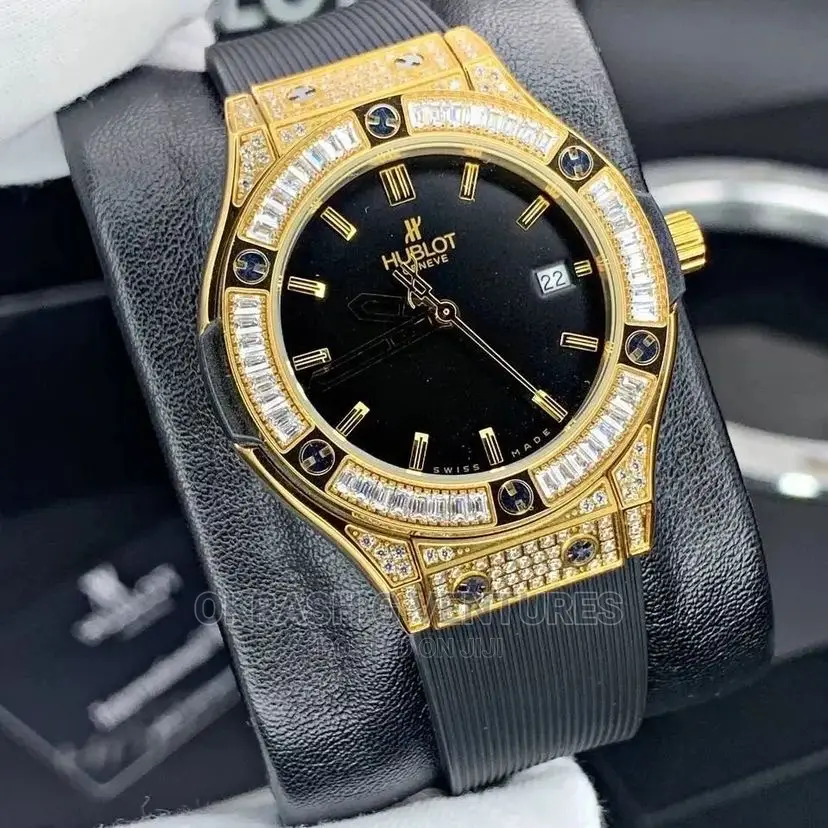 Hublot Full Ice Gold Rubber Strap Watch in Lagos Island (Eko) - Watches ...