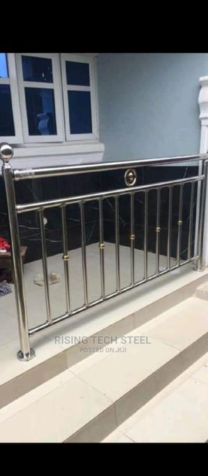 Triple Stainless Handrail With Nice Gold Ring Ball in Orile - Building ...