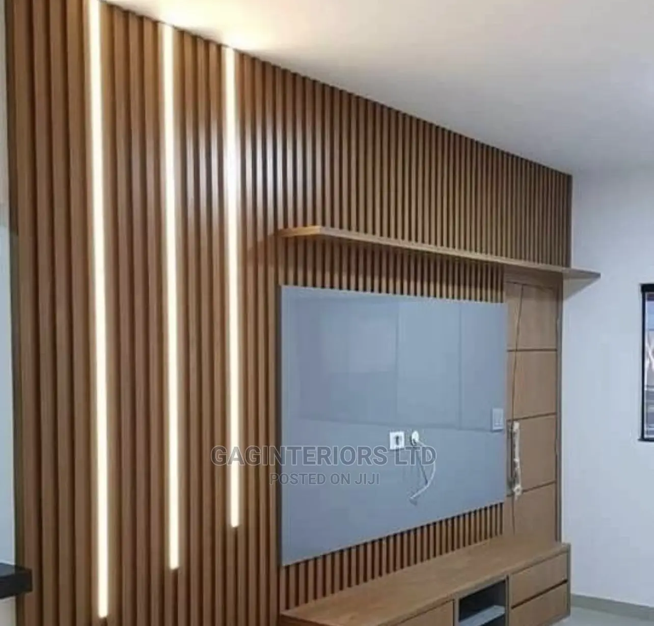 TV Unit Fluted Panel in Central Business District - Home Accessories ...