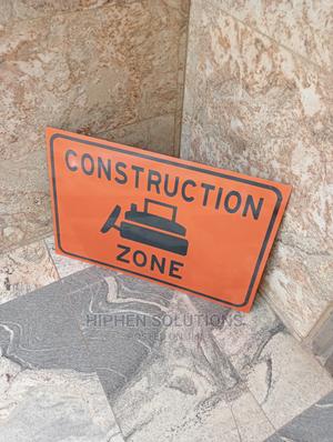 Yellow Construction Zone Sign in Gudu - Safety Equipment & Protective ...