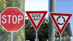 Traffic Sign Give Way And Stop For Warning Symbol in Port-Harcourt ...