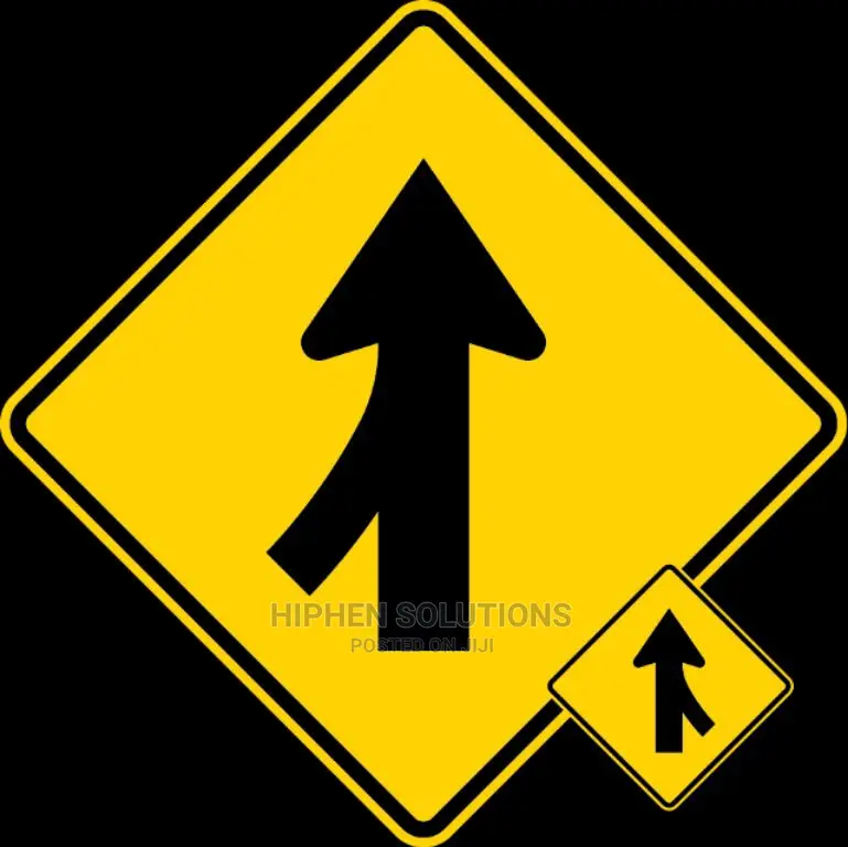Warning Right/Left Merge Sign in Gudu - Safety Equipment & Protective ...