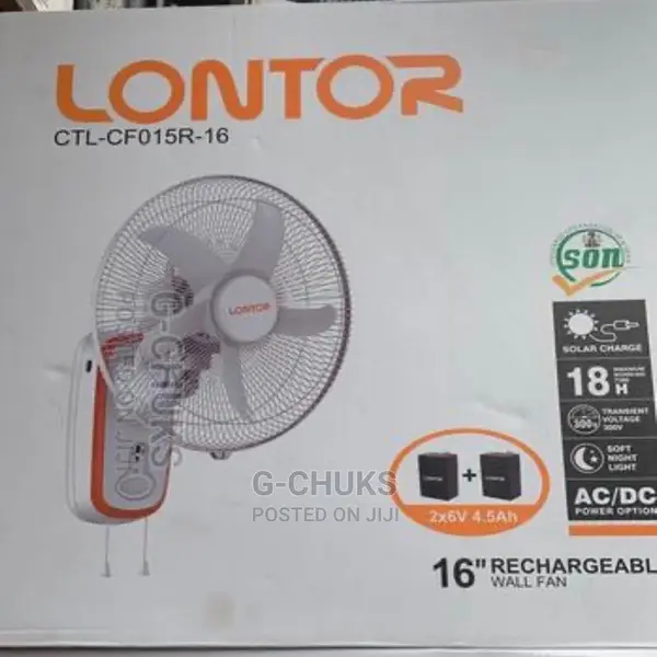 Lontor Rechargeable Wall Fan 16” in Lagos Island (Eko) - Home ...