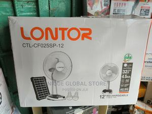 Lontor 12" Rechargeable Table Fan With Free Solar Panel in Ikeja - Home ...