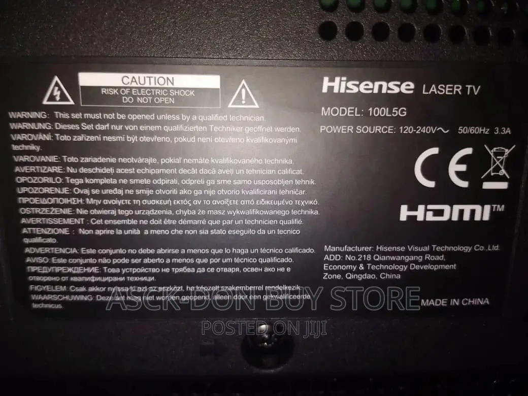 Hisense (100"Laser Screen)100inches ,Uhd, Subwoofer in Ojo - TV & DVD ...