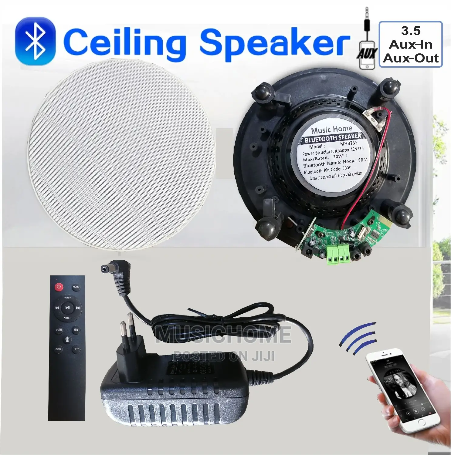 Active Wireless Bluetooth Ceiling Speakers With USB Remote in Ikeja ...