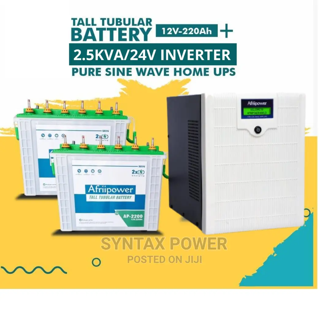 Afriipower Tall Tubular Battery + 2.5kva/24v Inverter in Ikeja - Solar ...