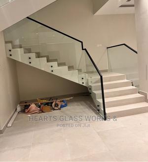 Stand Off Pin Installation With Black Top Rail in Victoria Island ...