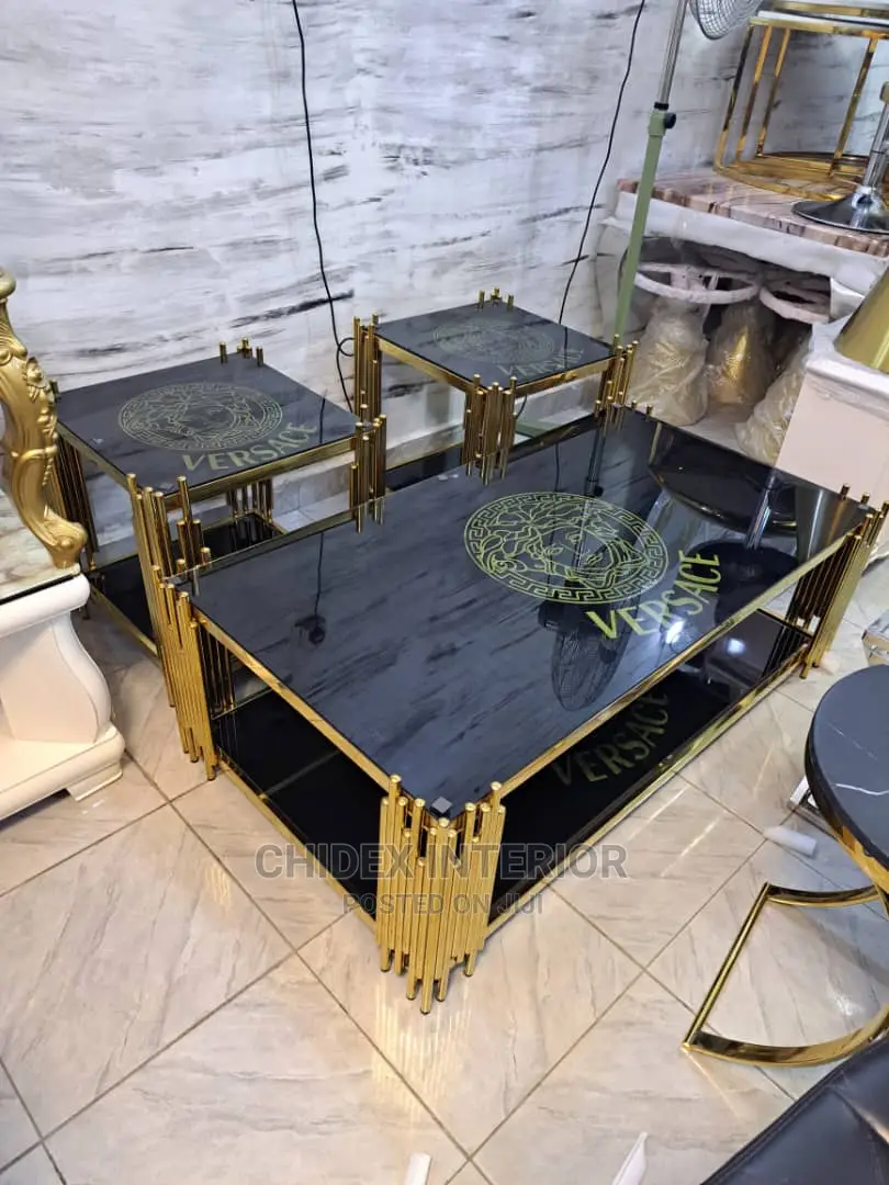Classic Versace Glass Table and Side Stool in Ilupeju - Furniture, Chidex Interiors | Jiji.ng