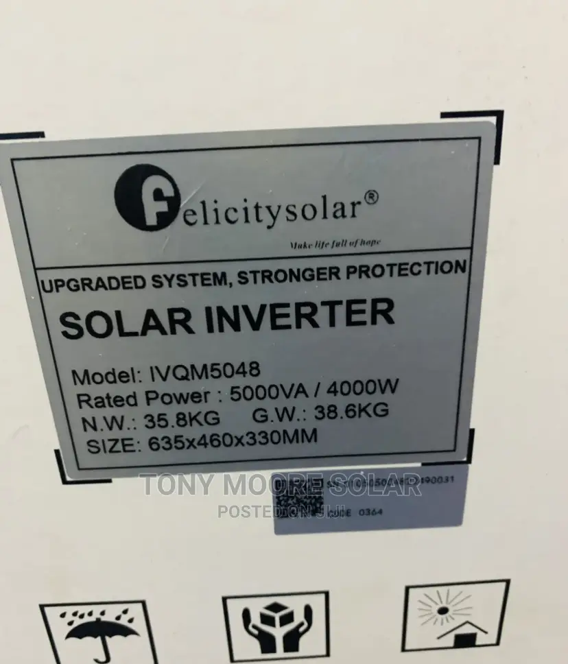 5kva 48v IVQM Hybrid Felicity Inverter in Ojo - Solar Energy, Tony ...