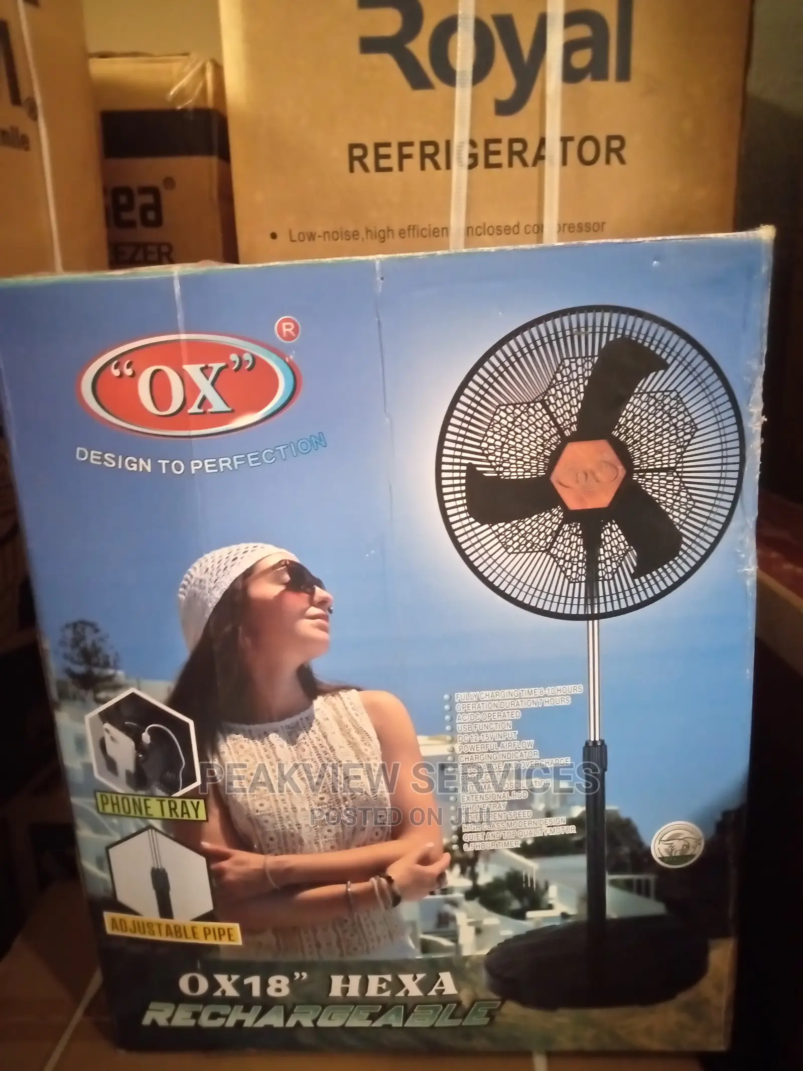 Easy to Operate OX 18'' Hexa RF-1618 Rechargeable Fan in Eko Atlantic ...