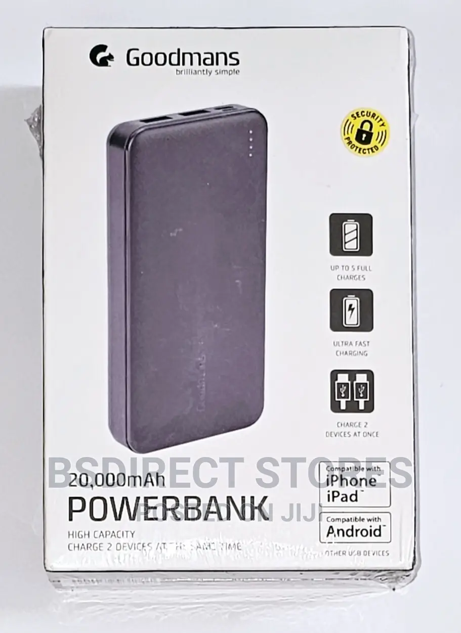 Goodmans High Capacity Ultra Fast Power Bank 20000mah BLACK in Utako ...