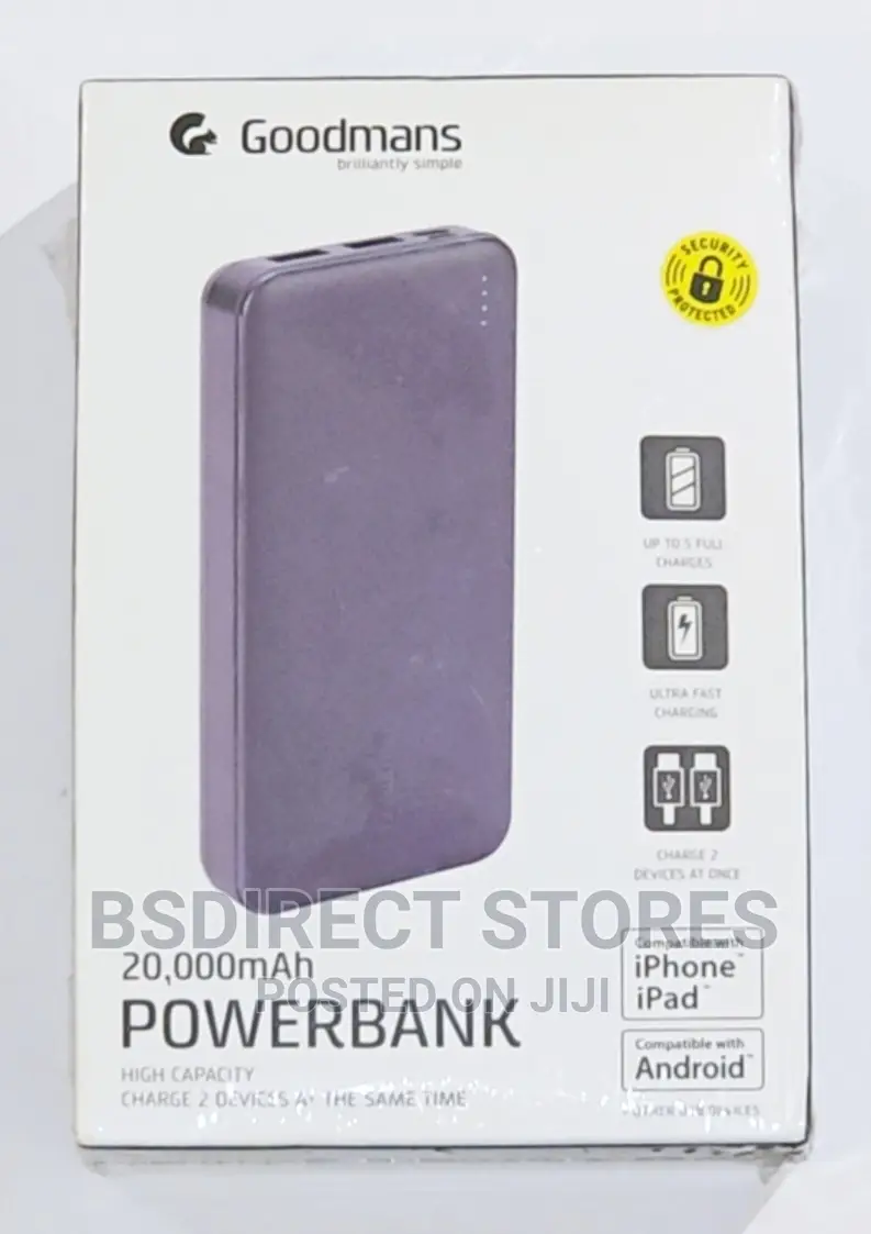 Goodmans High Capacity Ultra Fast Power Bank 20000mah BLACK in Utako ...