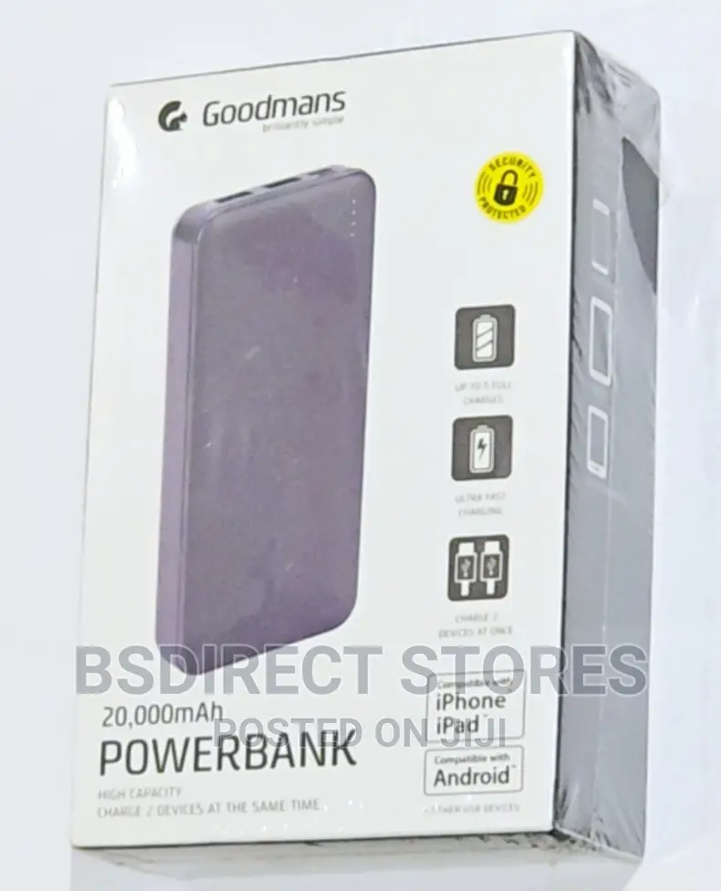 Goodmans High Capacity Ultra Fast Power Bank 20000mah BLACK in Utako ...