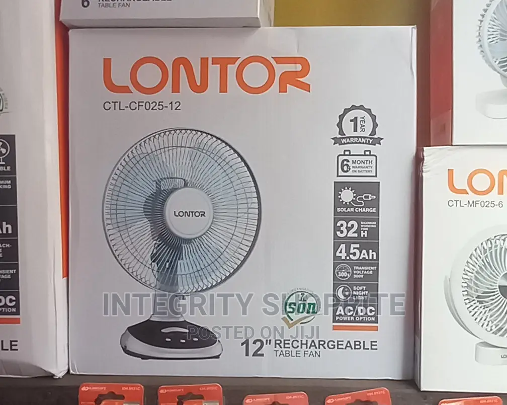 Lontor Rechargeable Table Fan 12inches in Lagos Island (Eko) - Home ...