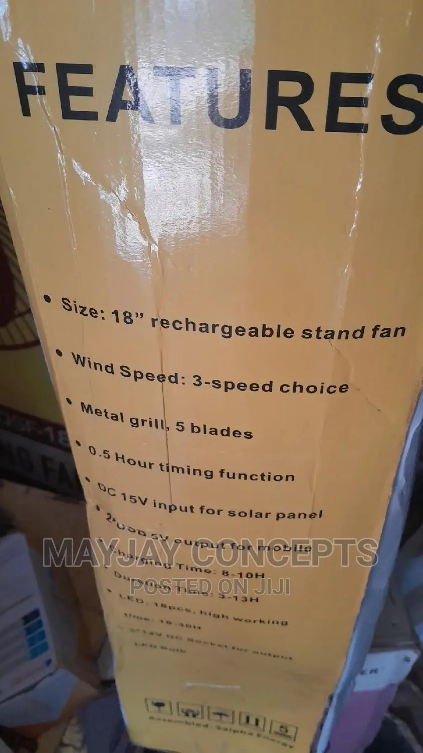 Salpha 18" Rechargeable Standing Fan With Solar Option-Ac/Dc in Ibadan ...