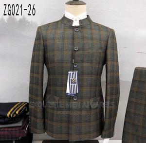 Quality Bespoke Bishops Neck Checkers Safari Men's Suit in Lagos Island ...