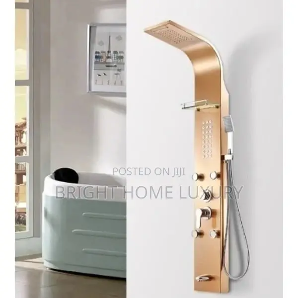 Gold Standing Power Shower Mixer With Shelf in Mushin - Plumbing ...