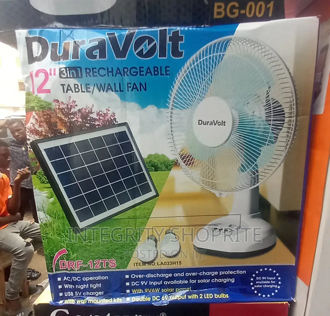 Duravolt Rechargeable Table Fan With Solar Panel in Lagos Island (Eko ...