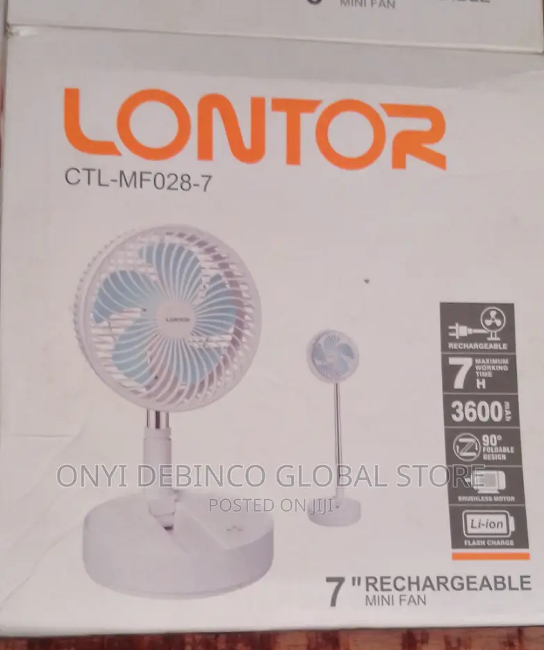Lontor Rechargeable Adjustable Table or Floor Fan 7 Inches in Ikeja ...