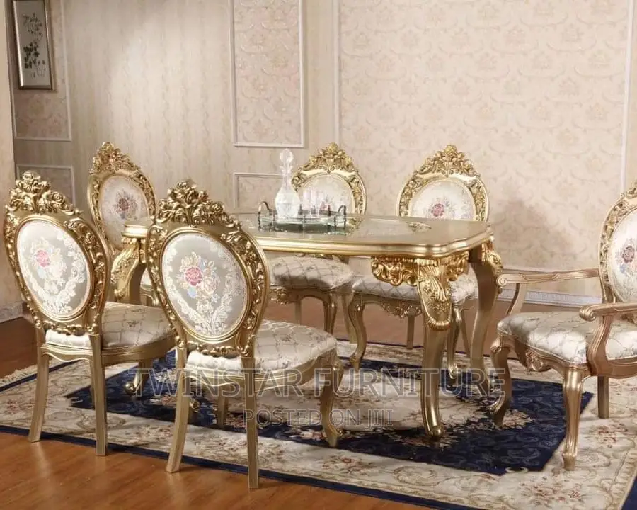 Modern Luxury Royal Dining Table Set With 6 Chairs in Ojo - Furniture ...