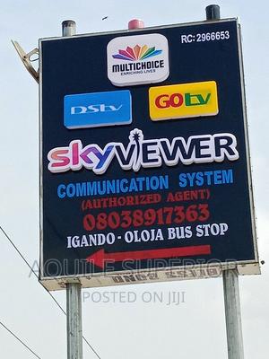Twin Pole Signage For Communication Office in Lekki - Printing Services ...