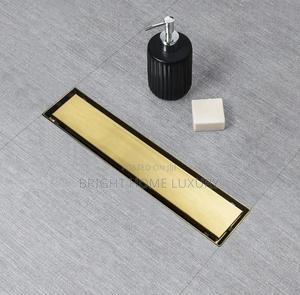 40cm Luxury Gold Rectangle Tile Inserts Floor Drain in Mushin ...