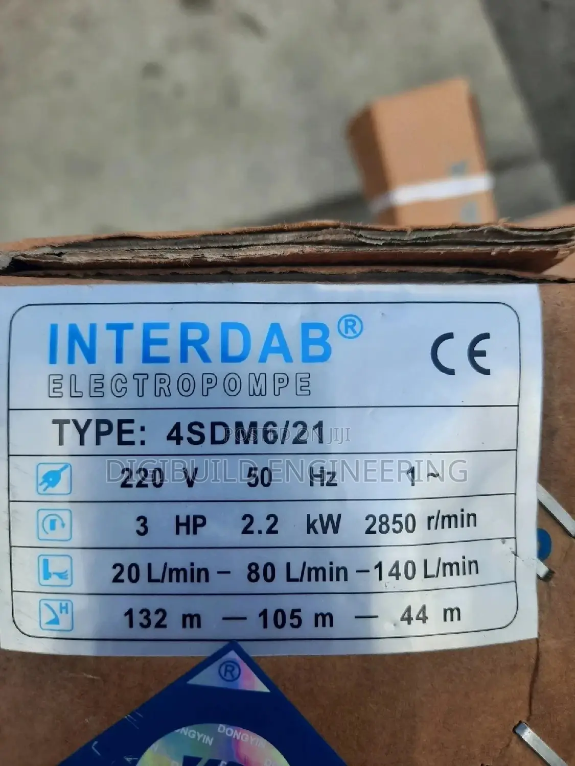3hp Interdab Submersible Pump Single Phase for sale - Digibuild ...