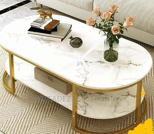 2 Layer Classic Design Center Tables With Gold Plated Strong Base in ...