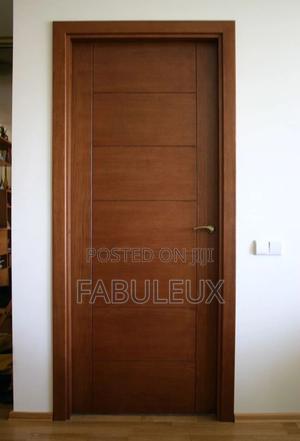 Grooved Brown HDF Door With Frame and Architraves in Mushin - Doors ...