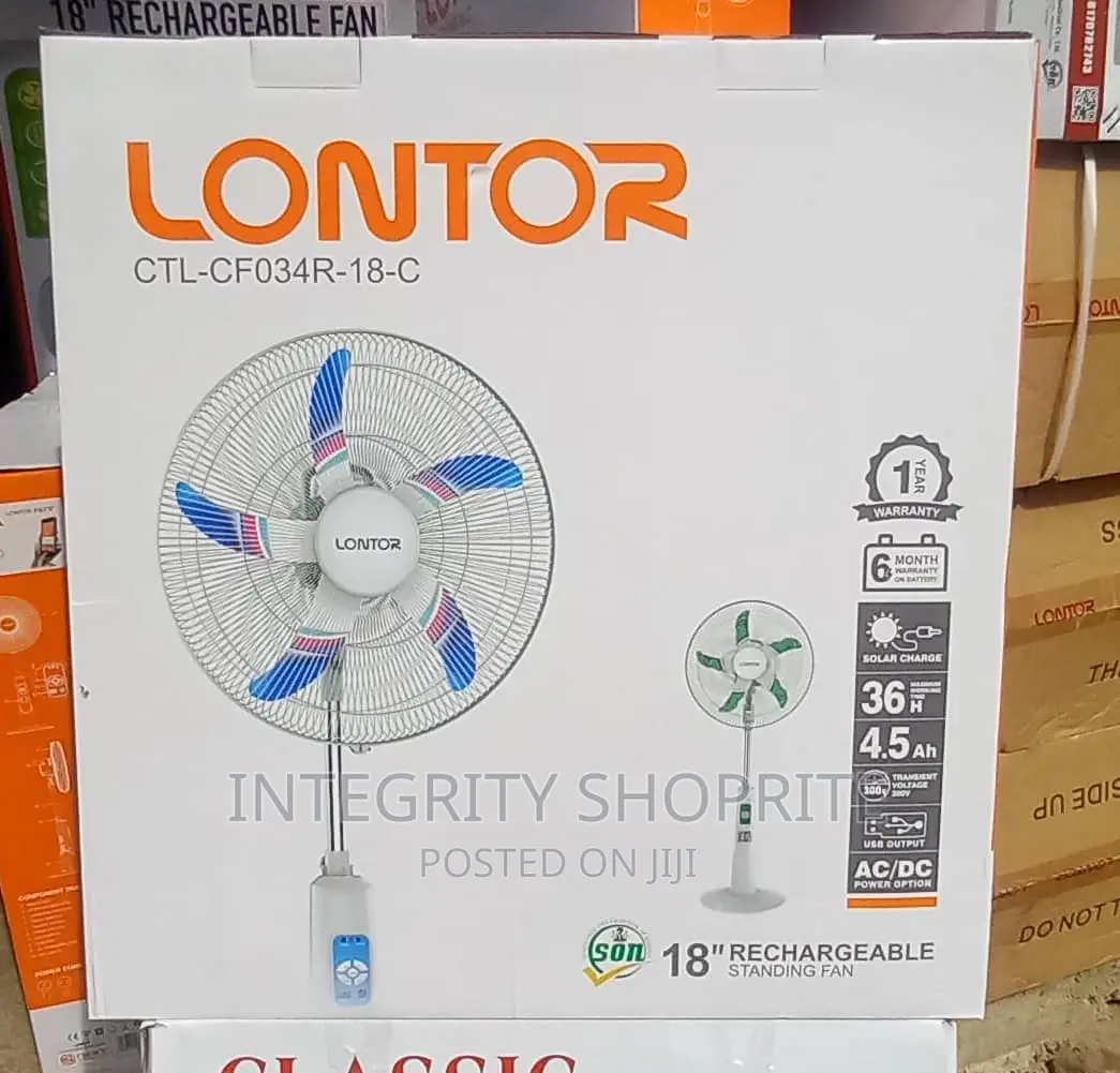 Lontor 18-Inch Rechargeable Standing Fan in Lagos Island (Eko) - Home ...