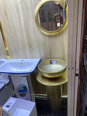 Executive Gold Standing Wash Hand Basin With Mirror in Orile - Plumbing ...