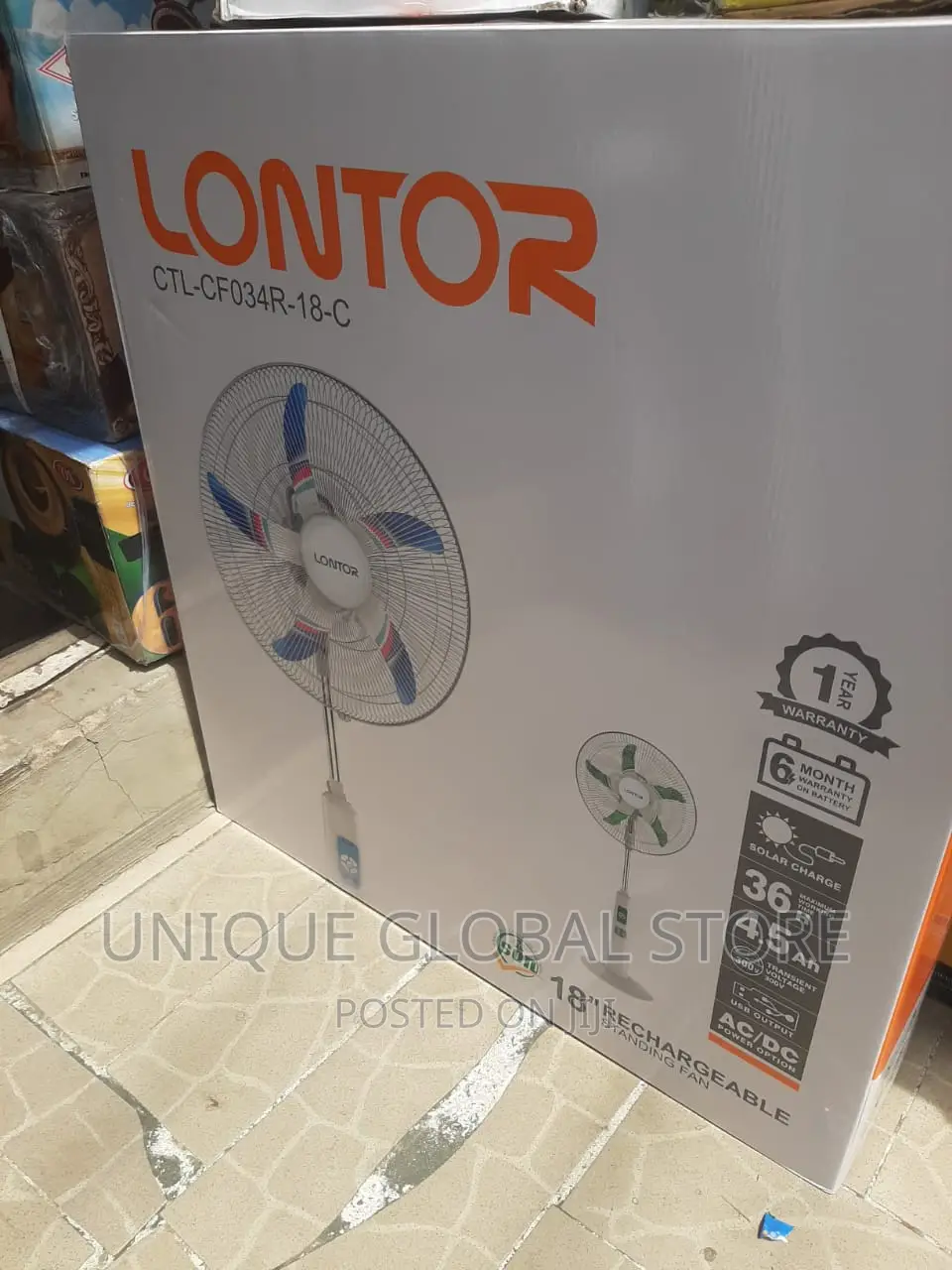 Lontor Rechargeable Standing Fan 18 Inches in Ikeja - Home Appliances ...