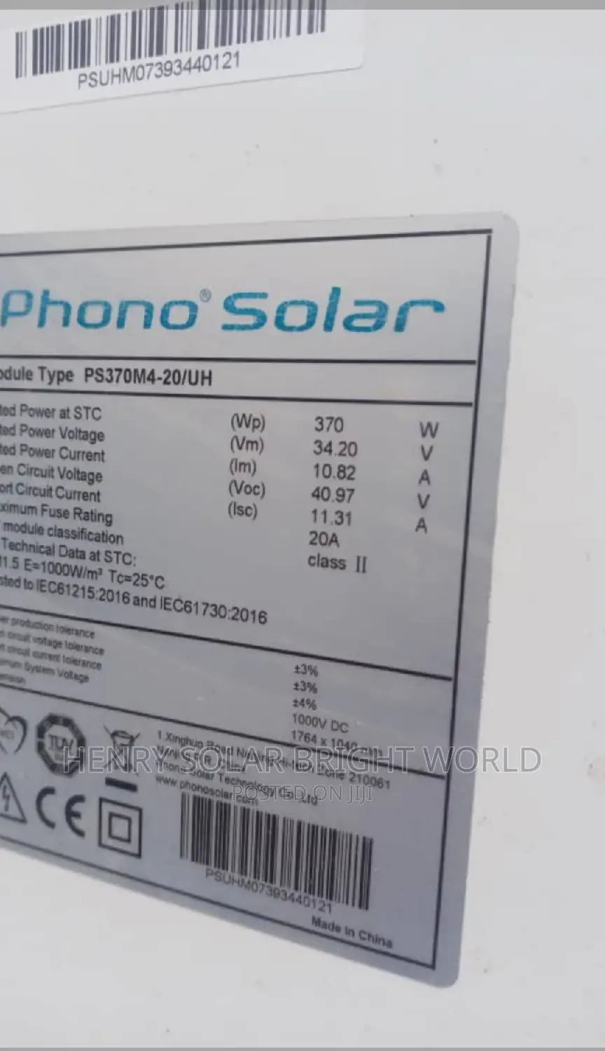 Canadian Panel 370w Mono in Ojo - Solar Energy, Henry Solar World ...