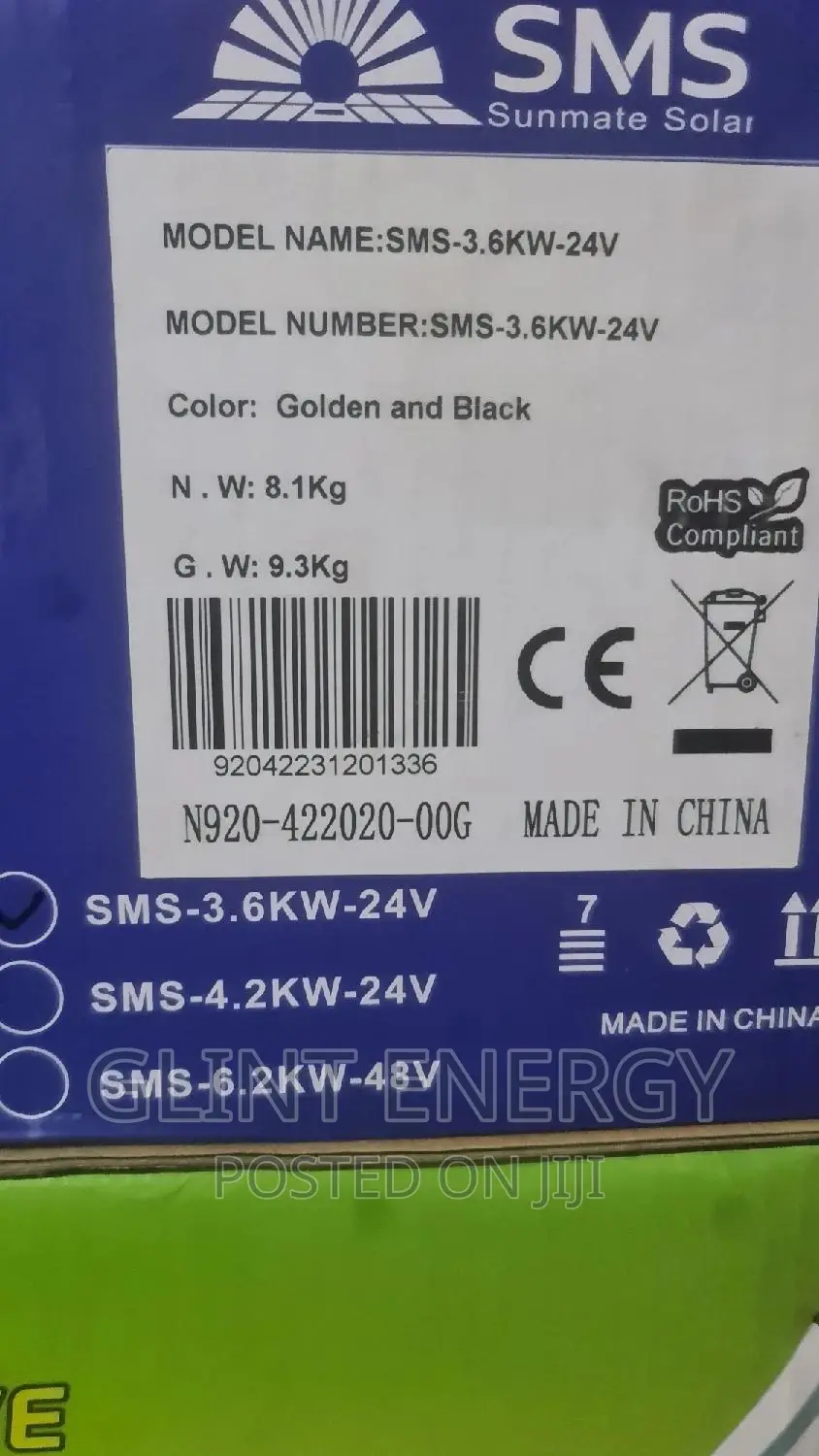 3.6kva 24v SMS Hybrid Inverter in Ojo - Solar Energy, Glint Energy ...