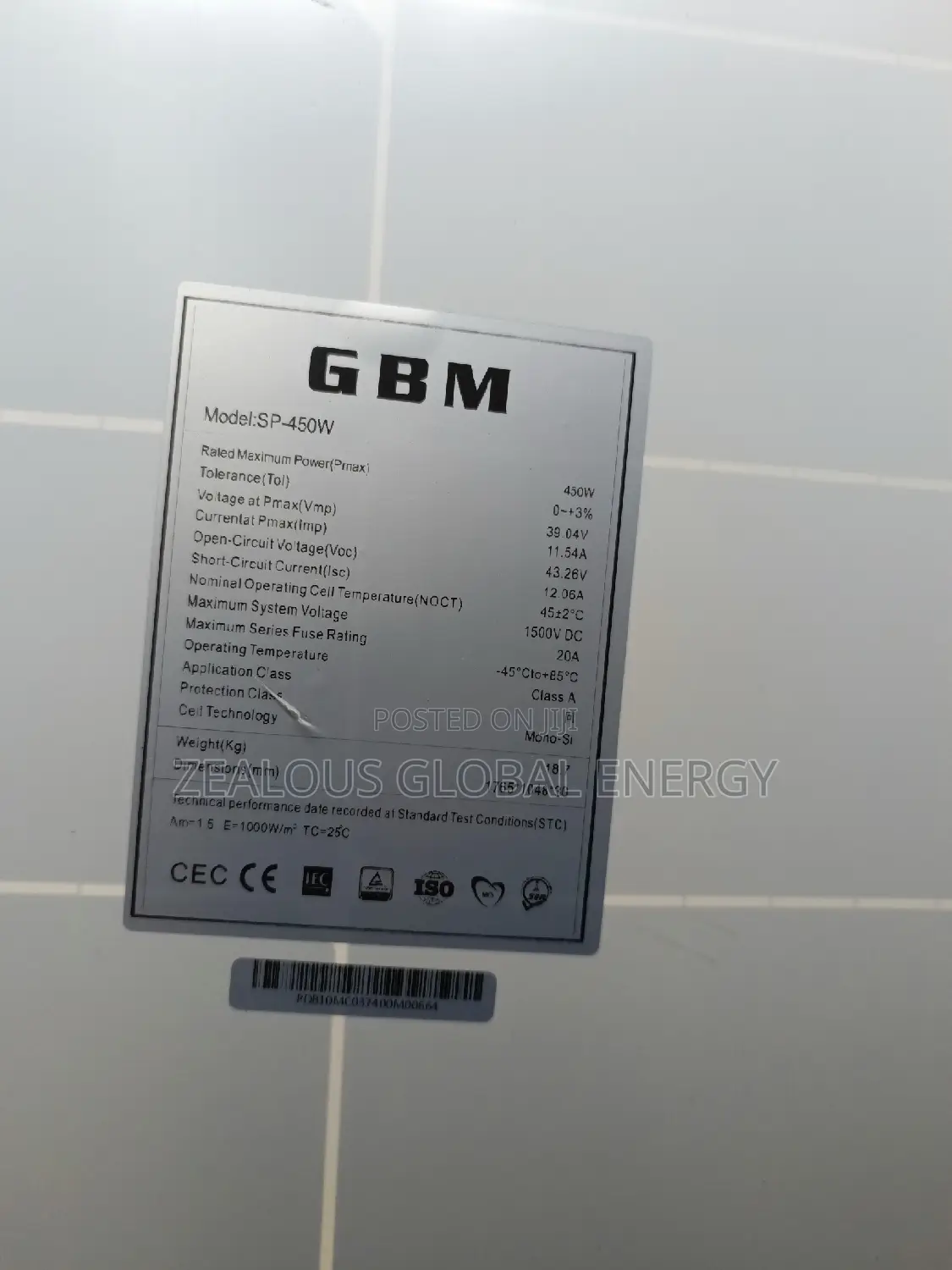 450watts GBM Solar Panel in Ojo - Solar Energy, Zealous Global Energy ...