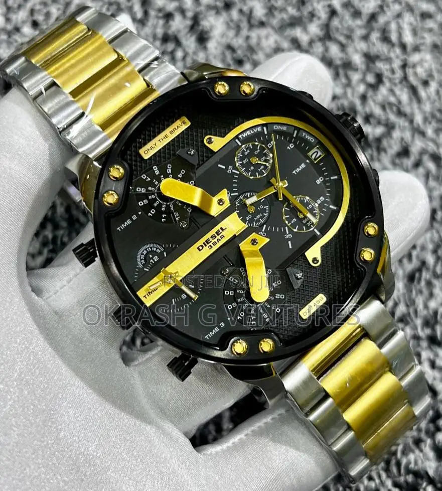 Diesel Chronograph Gold/Silver Black Head Chain Watch in Lagos Island ...