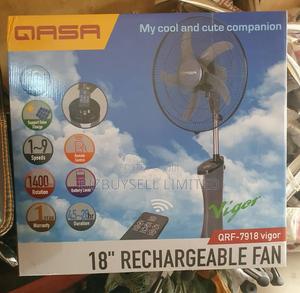 18" Qasa Vigor Rechargeable Standing Fan With Remote and Led in Maitama ...