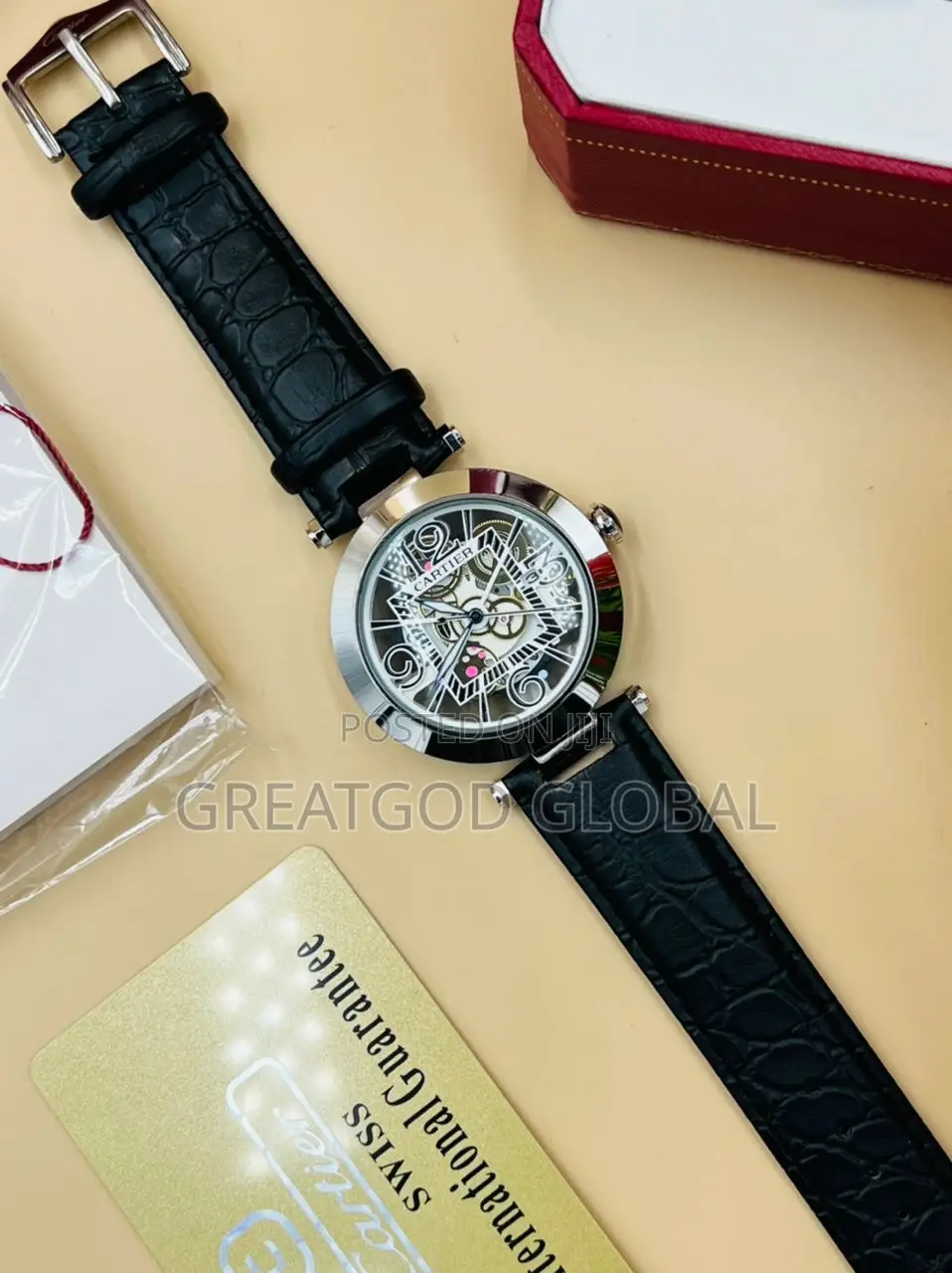 Cartier Leather Wristwatch Round Face With Box in Lagos Island (Eko ...